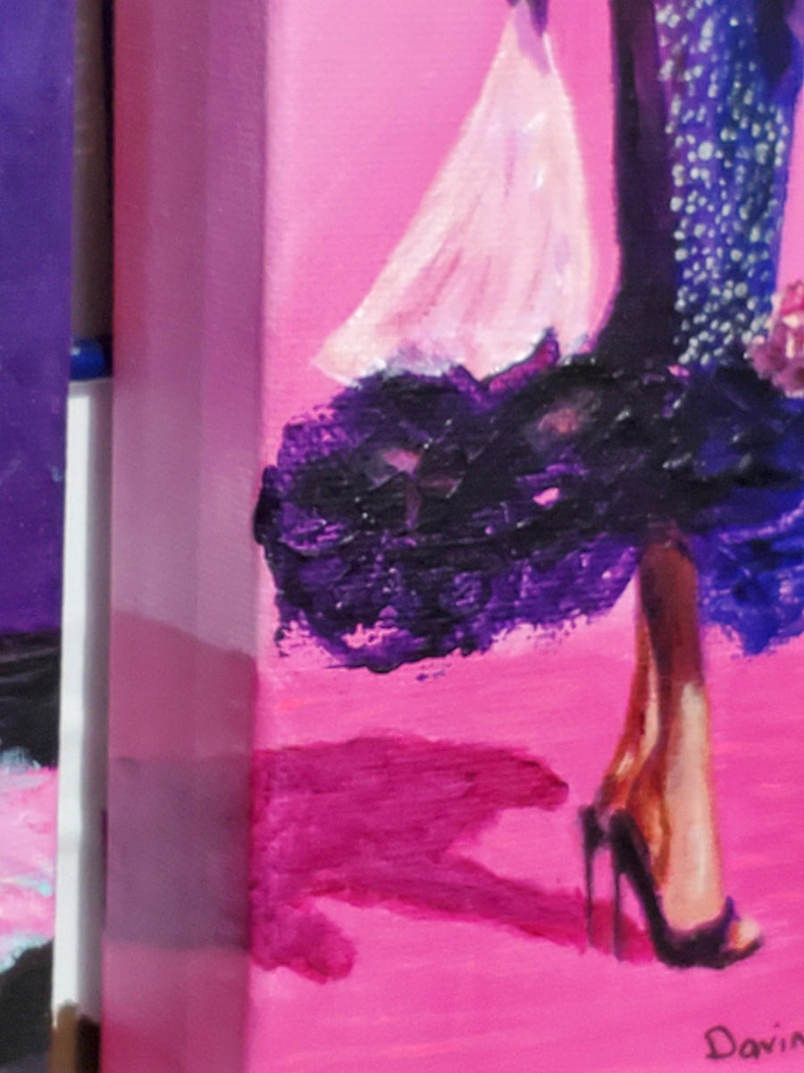 'Sophisticated Woman in Black Formal Dress' – Davina's Studio Art